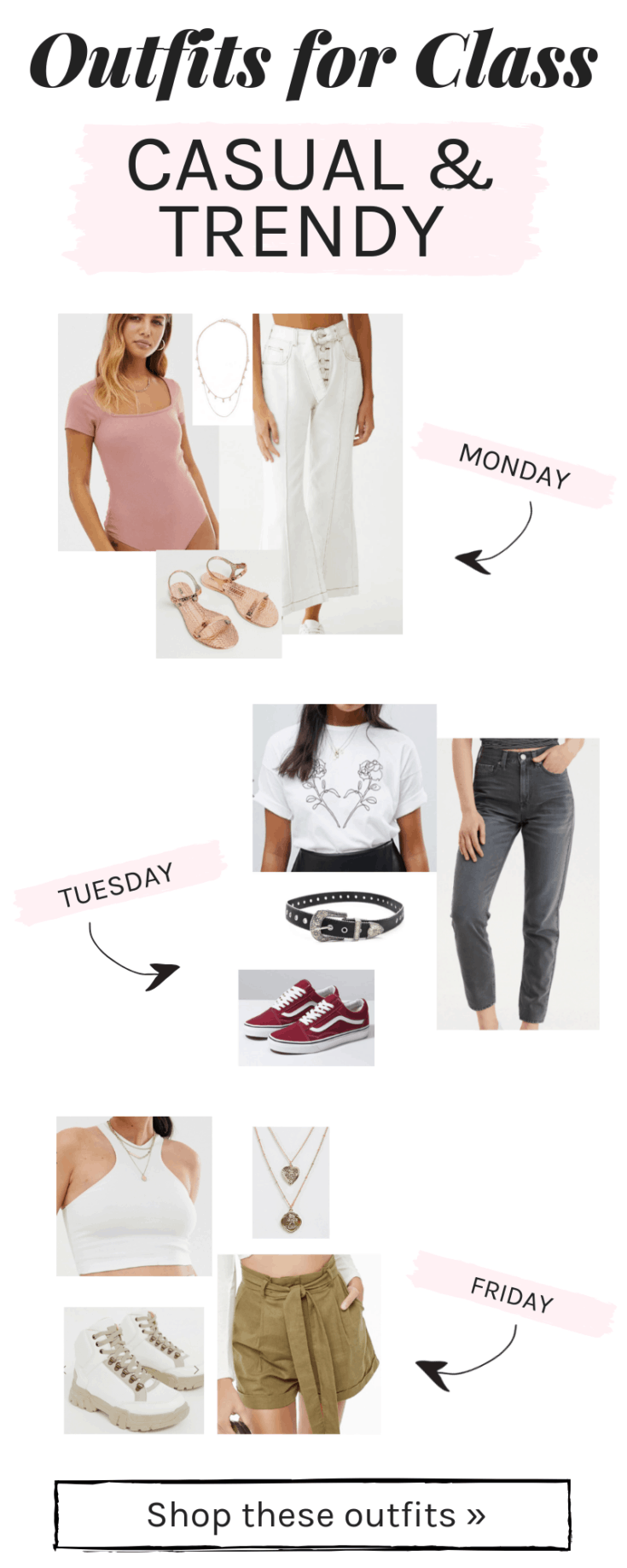 5 Spring Outfits for Class (for Every Day of the Week) - College Fashion