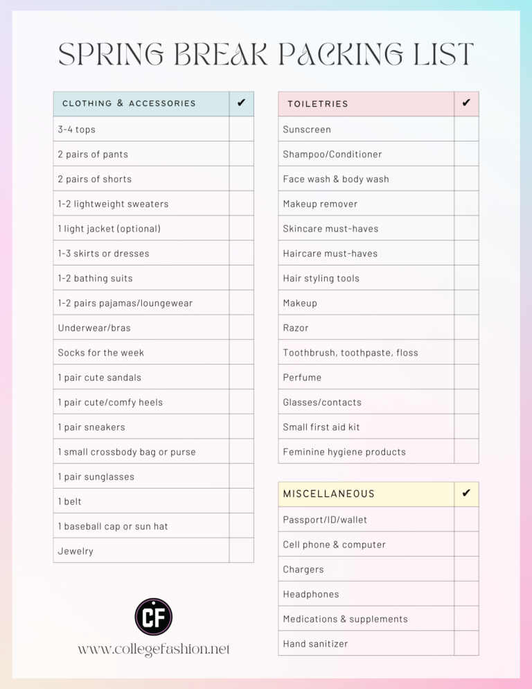 The Ultimate Spring Break Planning Checklist - College Fashion